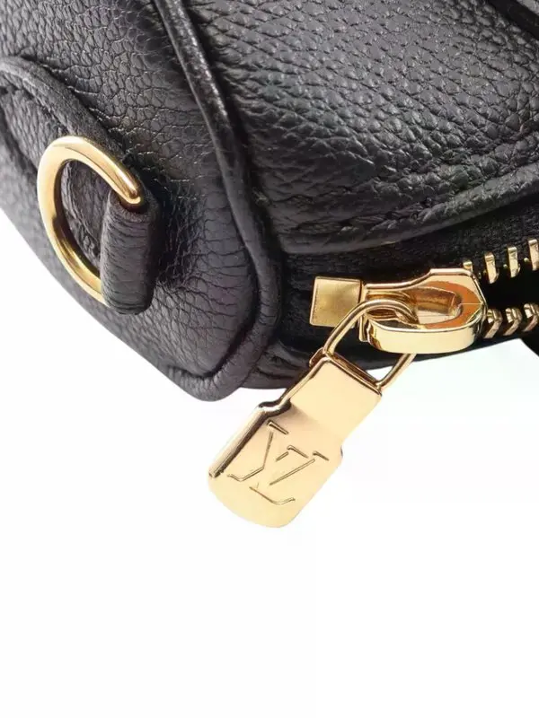 LOUIS VUITTON 2021-2026 Bicolor Monogram Empreinte Nano Speedy Bandouliere Satchel - Black