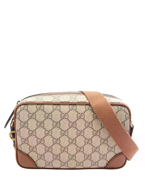 Gucci 2016-2026 Gg Supreme Emblem Crossbody Bag - Neutrals