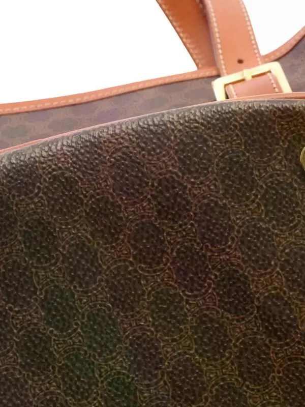 Celine 20th Century Macadam Coated Canvas Tote Bag - Brown