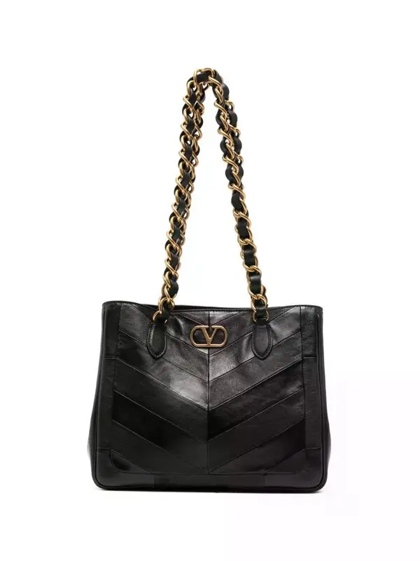 Valentino Garavani Small Laseine Vlogo Shoulder Bag - Black