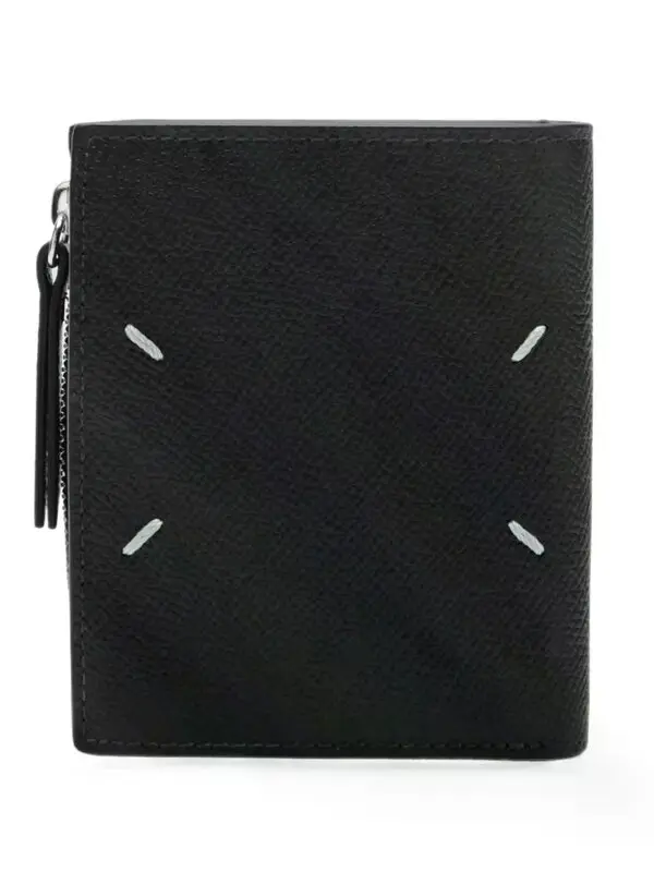 MAISON MARGIELA Flip Flap Leather Wallet - Black