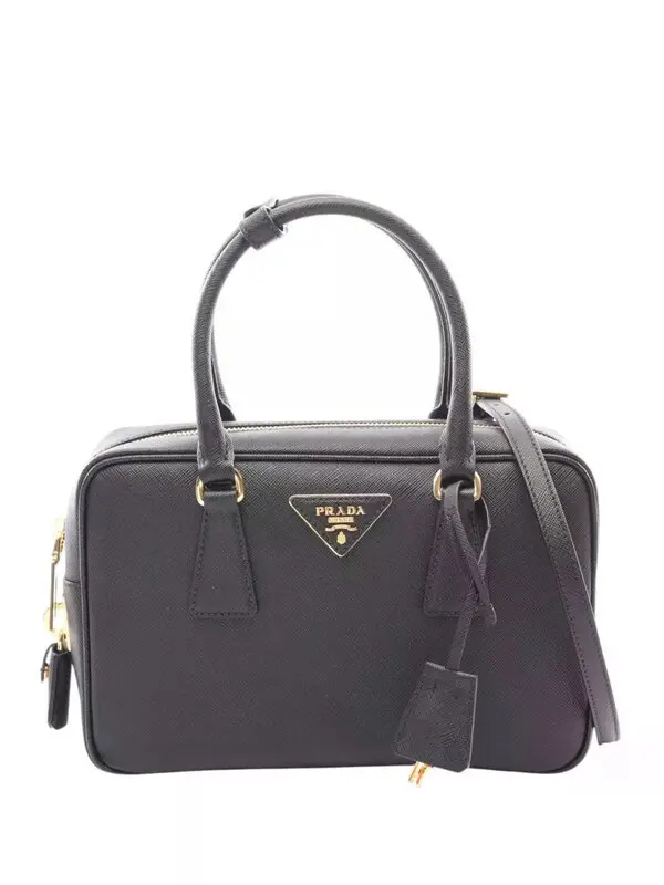 Prada 2010-2026 Saffiano Lux Bauletto Handbag - Black