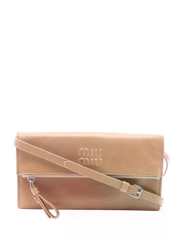 Miu Miu 2010-2026 Vitello Shine Crossbody Bag - Neutrals