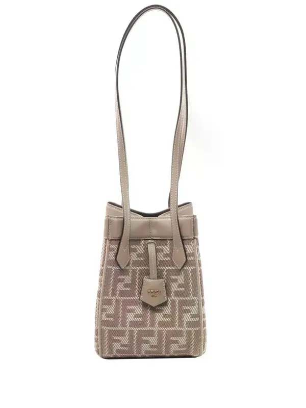 Fendi 2010-2026 Mini Ff Denim Origami Shoulder Bag - Neutrals