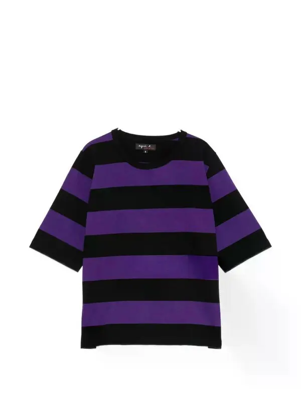 AGNES B. Horizontal-stripe T-shirt - Purple