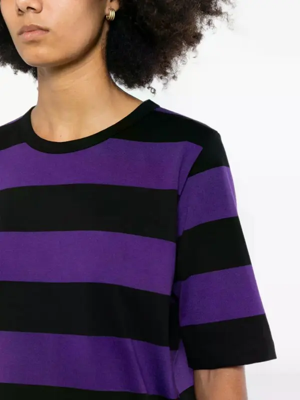 AGNES B. Horizontal-stripe T-shirt - Purple