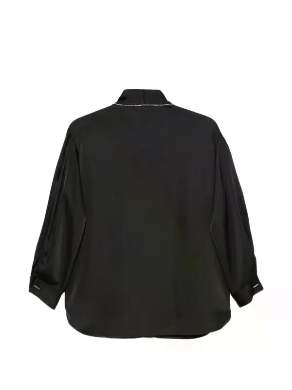 SIMONA CORSELLINI Crystal-embellished Satin Blouse