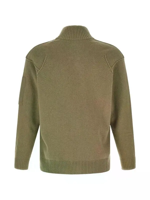 C.P. COMPANY Lambswool Lens Full-zip Sweater - Green