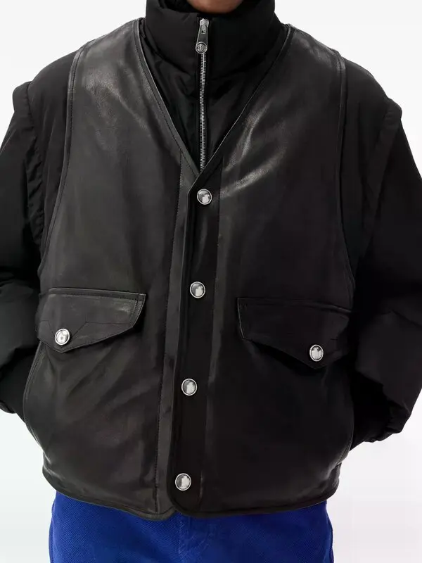Versace Leather & Nylon Padded Blouson