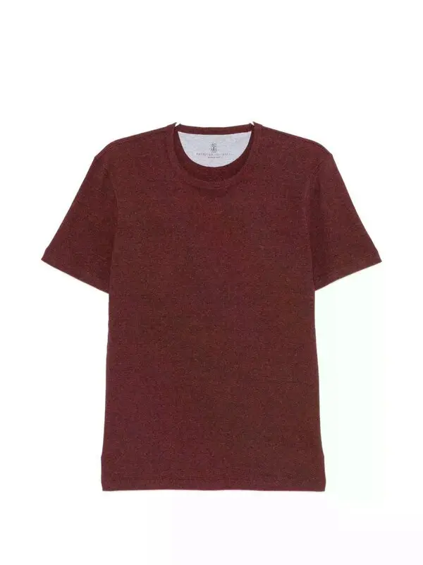 Brunello Cucinelli Marl-effect Crew-neck T-shirt - Red