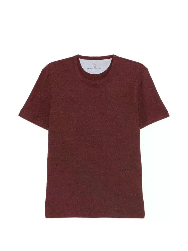Brunello Cucinelli Marl-effect Crew-neck T-shirt - Red