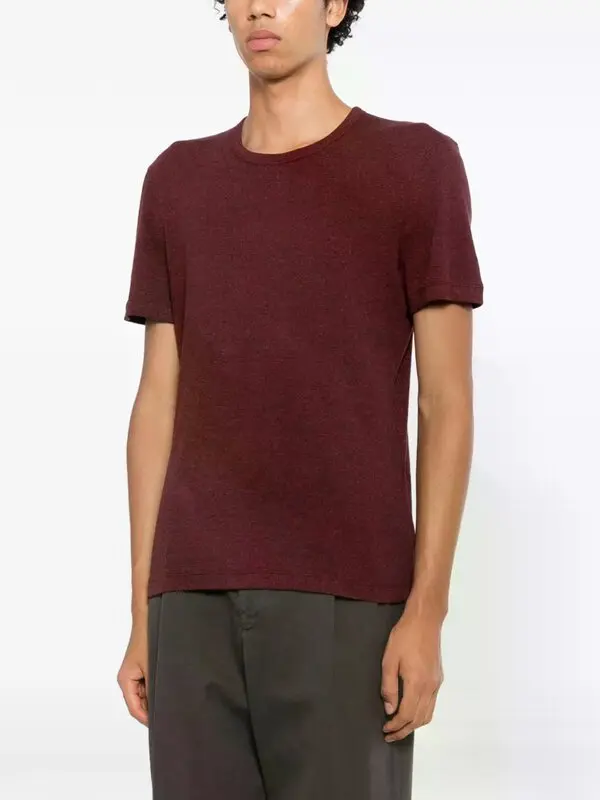 Brunello Cucinelli Marl-effect Crew-neck T-shirt - Red