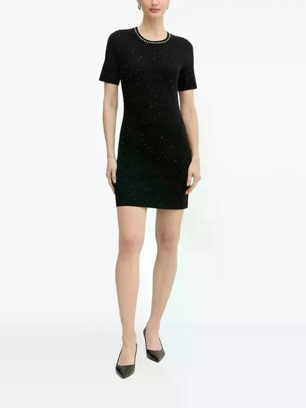 MORGAN Rhinestone-details Knitted Mini Dress