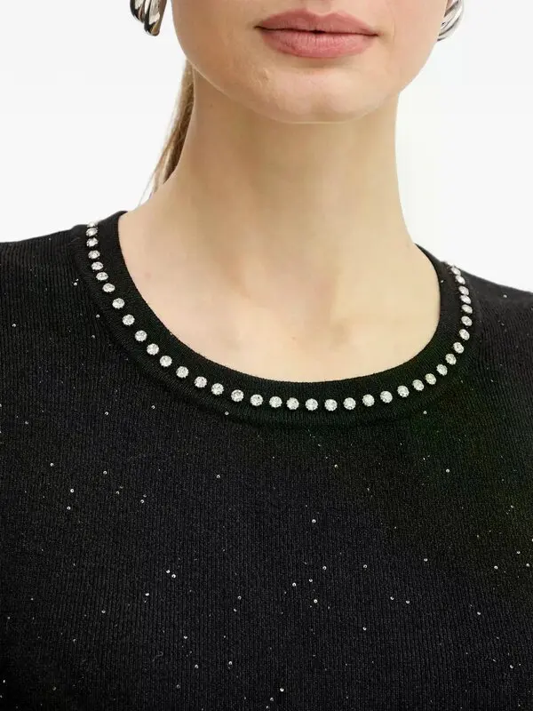 MORGAN Rhinestone-details Knitted Mini Dress