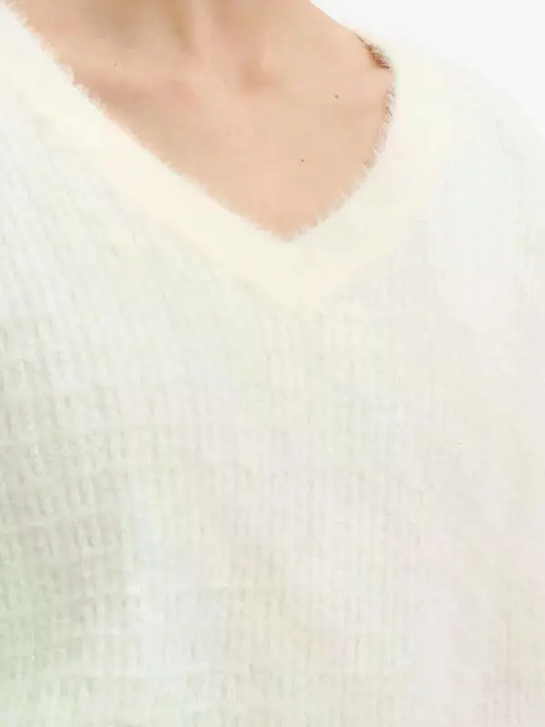 MORGAN Textured Knit V-neck Sweater