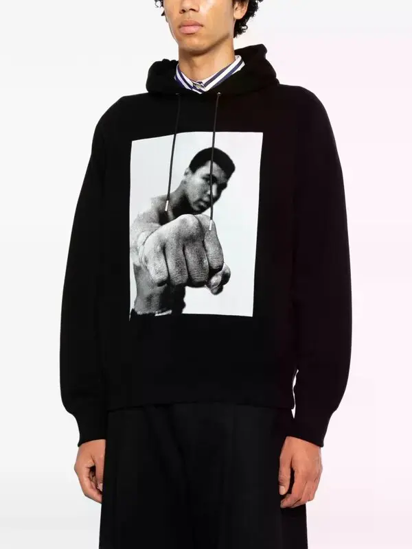 Sacai Graphic Print Drawstring Hoodie