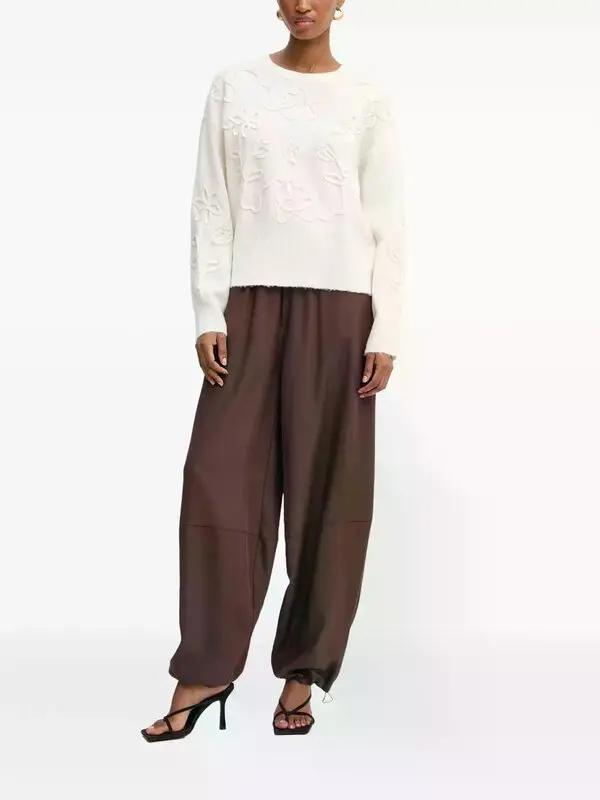 MORGAN Floral Detail Long Sleeve Sweater