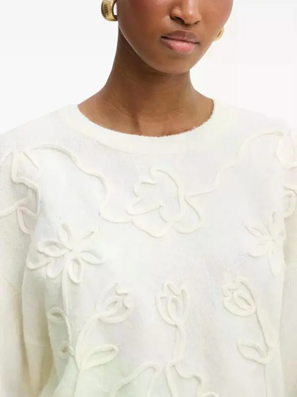 MORGAN Floral Detail Long Sleeve Sweater