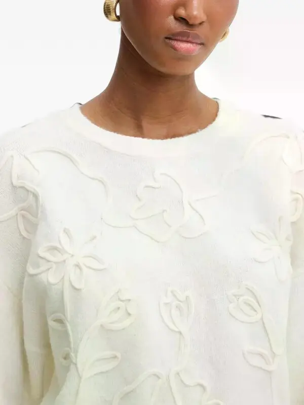 MORGAN Floral Detail Long Sleeve Sweater