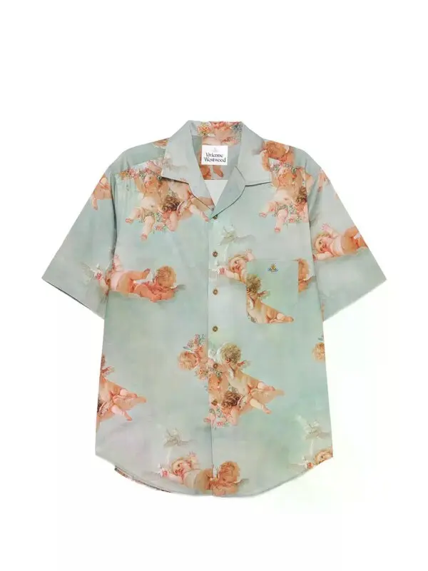 VIVIENNE WESTWOOD Primavera Cherubs-print Shirt - Blue