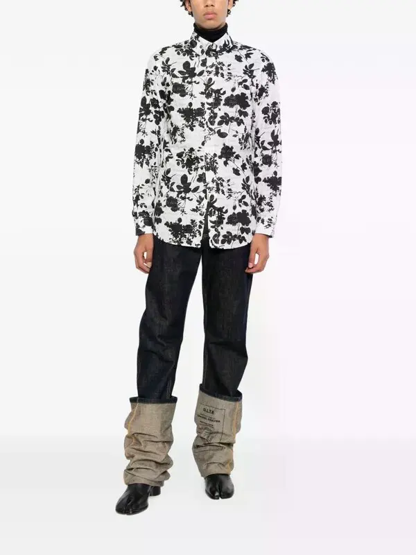VIVIENNE WESTWOOD Floral-print Long-sleeve Shirt - White