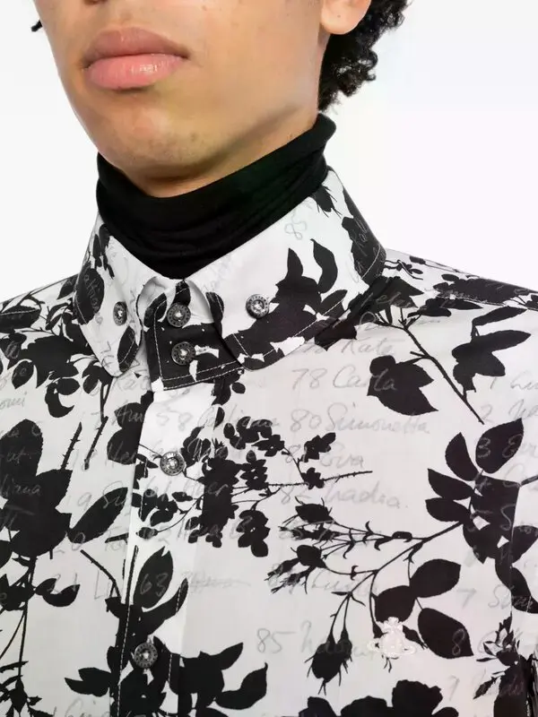 VIVIENNE WESTWOOD Floral-print Long-sleeve Shirt - White