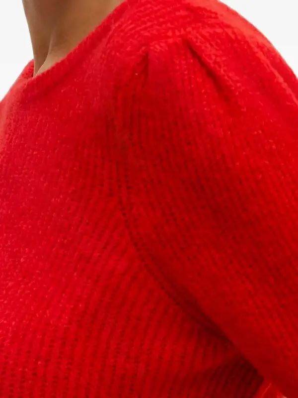 MORGAN Boat Neck Sweater With Puff Sleeves And Open Back