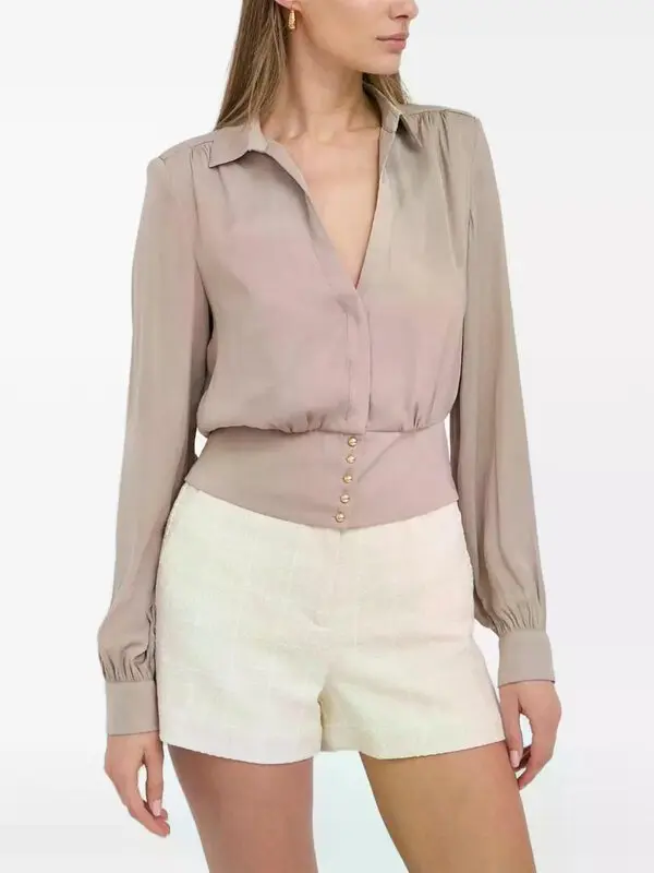 MORGAN Ivory Check Pattern Tailored Shorts