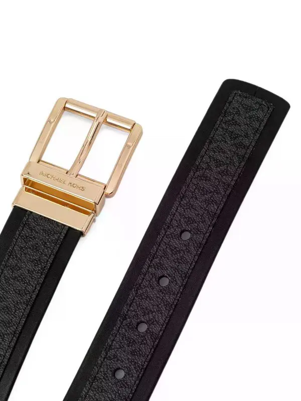 Michael Kors Monogram-print Buckle Belt - Black