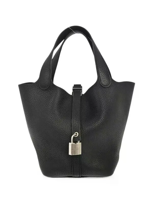 Hermès 2016 18 Picotin Lock Taurillon Clemence Tote Bag - Black