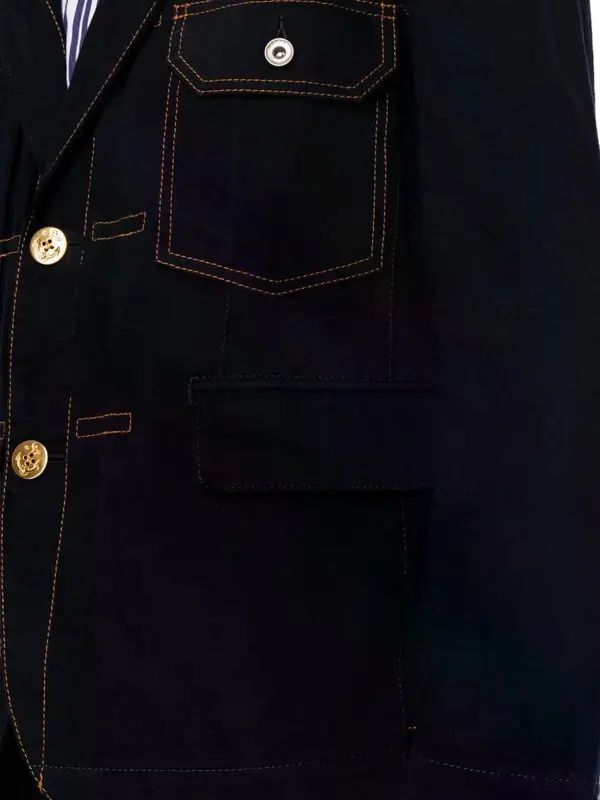 Sacai Contrast-stitch Single-breasted Blazer