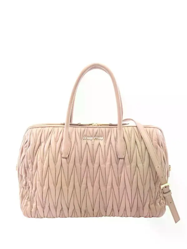 Miu Miu 2010-2026 Matelasse Nappa Satchel - Neutrals