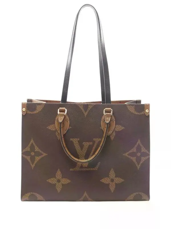 LOUIS VUITTON 2000-2026 Monogram Reverse Giant Onthego Mm Satchel - Brown