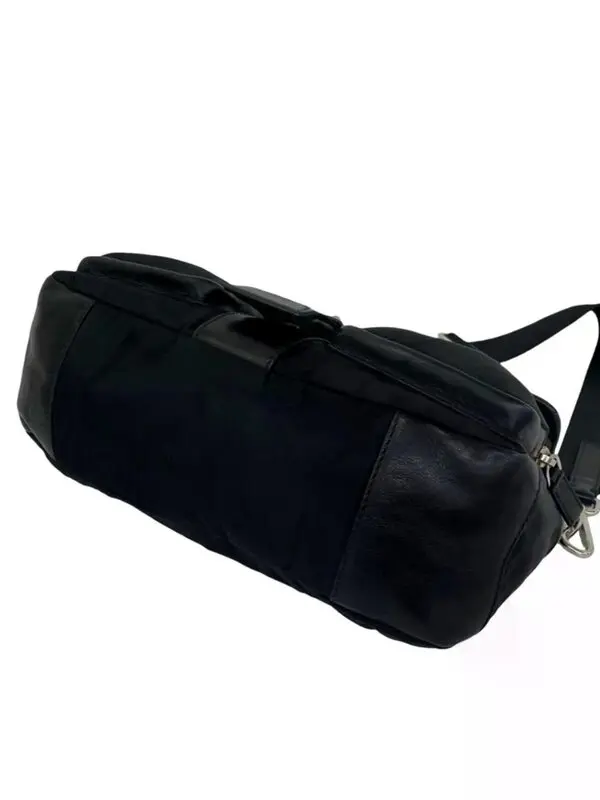 Prada 2013-2026 Tessuto And Calfskin Crossbody Bag - Black