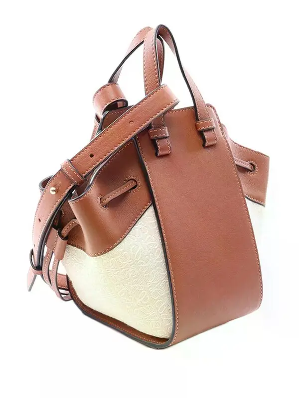 Loewe 2010-2026 Mini Leather And Canvas Hammock Bag Satchel - Brown