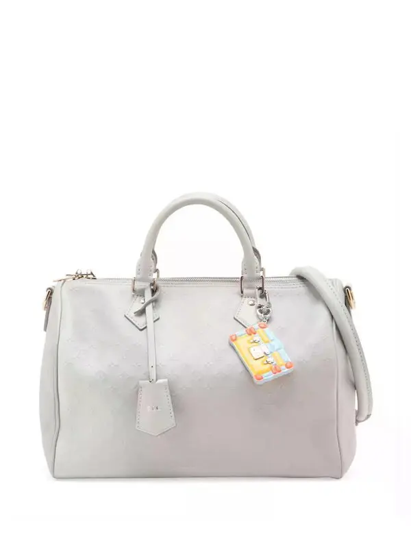 LOUIS VUITTON 2021-2026 Monogram Leather Speedy Soft 30 Satchel - Grey