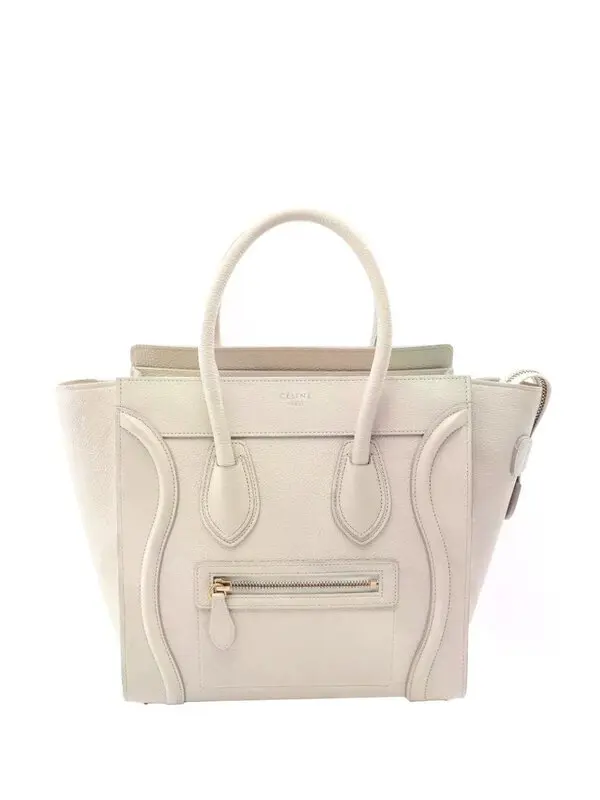 Celine 2010-2026 Micro Leather Luggage Tote Bag - Brown