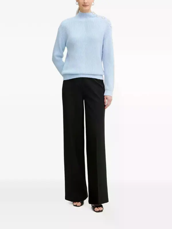 MORGAN Heart Button Mock Neck Sweater