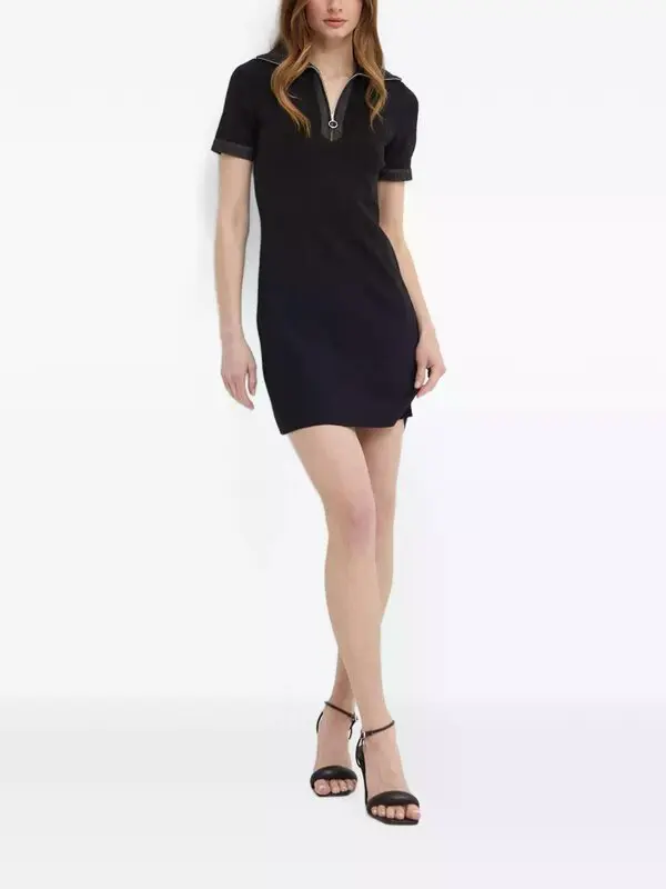 MORGAN Zip-up Short-sleeve Mini Dress