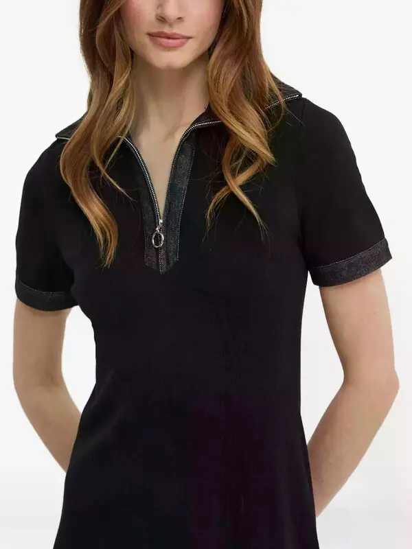 MORGAN Zip-up Short-sleeve Mini Dress