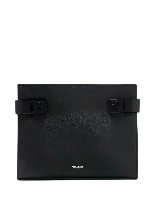FERRAGAMO Pouch With Hug Buckle - Black