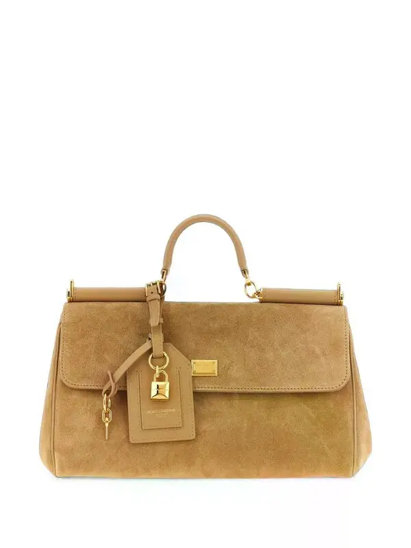 Dolce & Gabbana Medium My Sicily Handbag In Split Calfskin - Neutrals