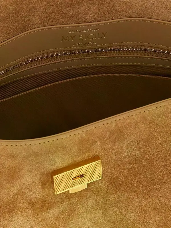 Dolce & Gabbana Medium My Sicily Handbag In Split Calfskin