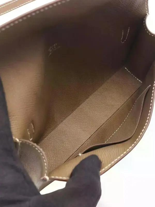 Hermès 2025 Epsom Hermesnap Wallet Crossbody Bag - Brown