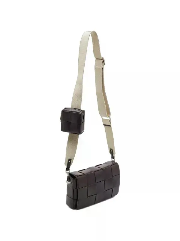 Bottega Veneta Cassette Intrecciato Crossbody Bag - Brown