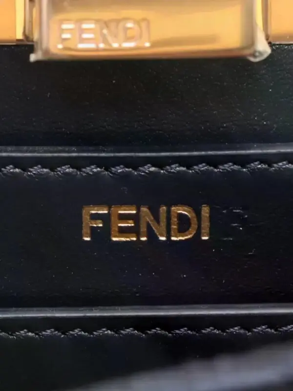 Fendi 2000-2026 Small Ff Denim Peekaboo Iseeu Satchel - Blue