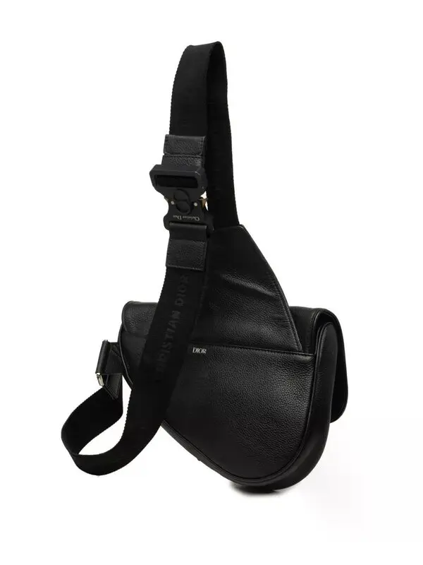 Dior 2019 Grained Calfskin Saddle Bag Crossbody Bag - Black