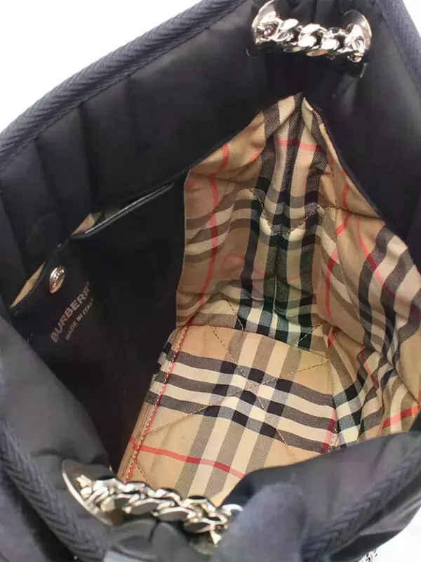 Burberry 2018-2023 Small Nylon Laura Bucket Bag - Black
