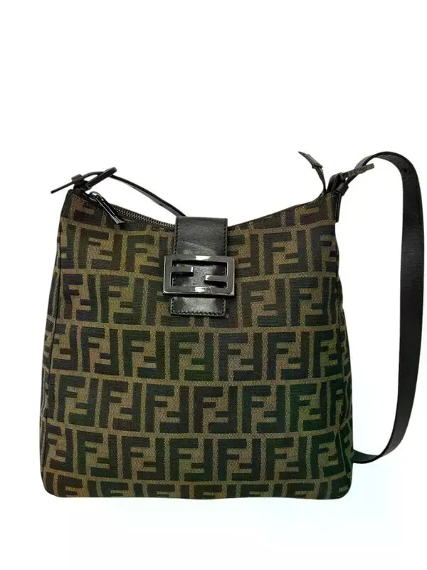 Fendi 2000-2010 Zucca Canvas Shoulder Bag - Brown