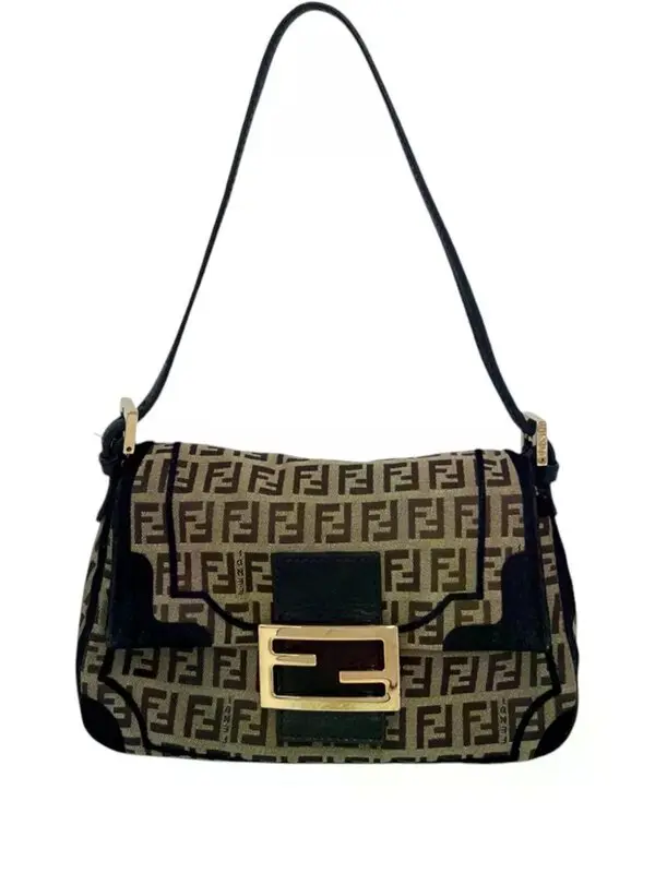 Fendi 2000-2010 Zucchino Canvas Shoulder Bag - Neutrals